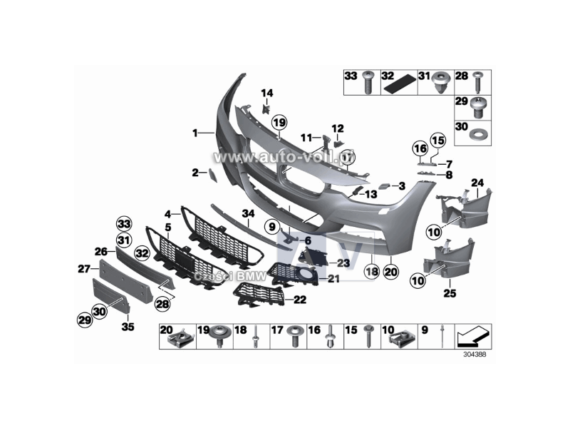 51117255362 Mocowanie zderzaka przód prawe BMW F30 F31 51117255362 ...
