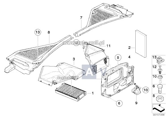 64316945585 Filtr kabinowy BMW X5 X6 E70 E70N E71 3,0 4,0 4,8 5,0 M ...