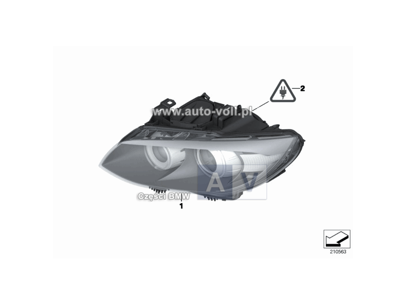 63117273201 Reflektor z podw. św. ksenon. lewy - 63117273201 - Części ...