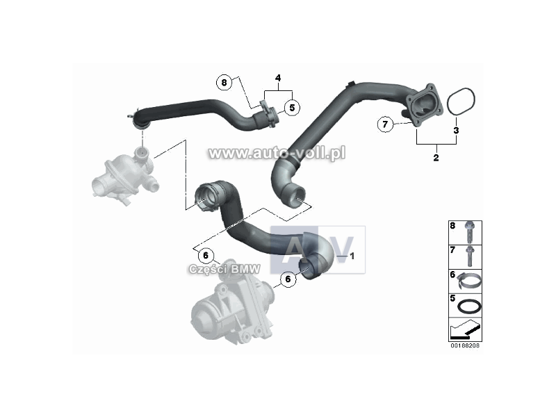 11537581576 Elastyczny przewód ukł. chłodz. - 11537581576 - Części ...