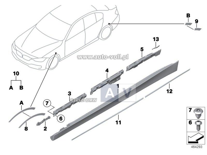 51777240874 Wspornik mocowanie progu prawy BMW F30 F31 318 320 ...