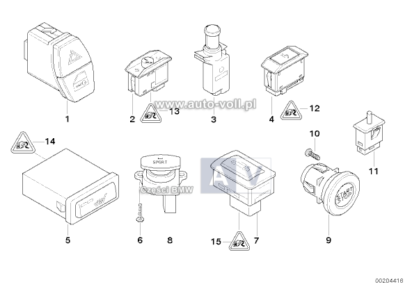 61316960743 Przełącznik start/stop - 61316960743 - Części oryginalne ...