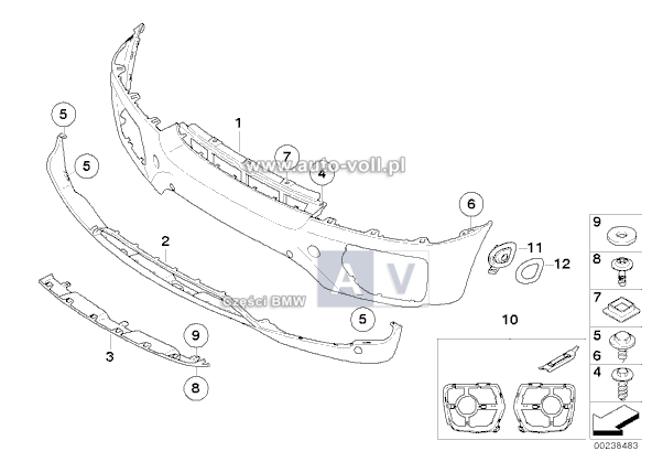 51117210936 Zestaw naprawczy zderzaka przedniego - 51117210936 - Części ...