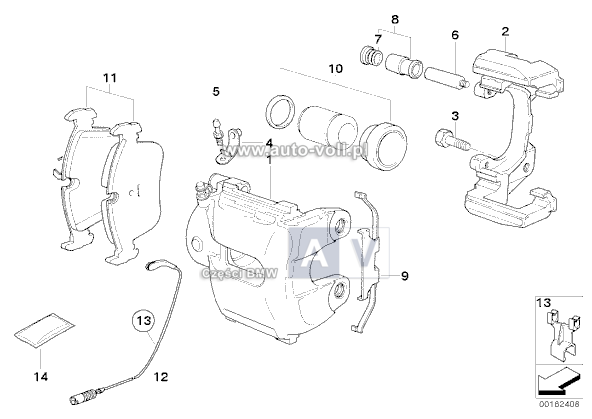 34116776526 Sprężynka zacisku ham. przód BMW E60 E61 E81 E87 E90 E91 ...