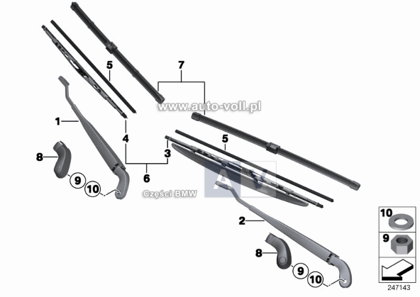 61612156548 Kpl. piór wycieraczek - 61612156548 - Części oryginalne BMW ...