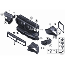 51647237494 Pokrywa wlotu powietrza prawa BMW F01 F02 F06 F06N F07 F07N ...