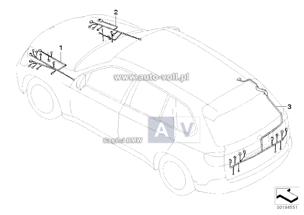 61119247365 Zestaw przew. napr. pokrywy bagażnika - 61119247365 ...