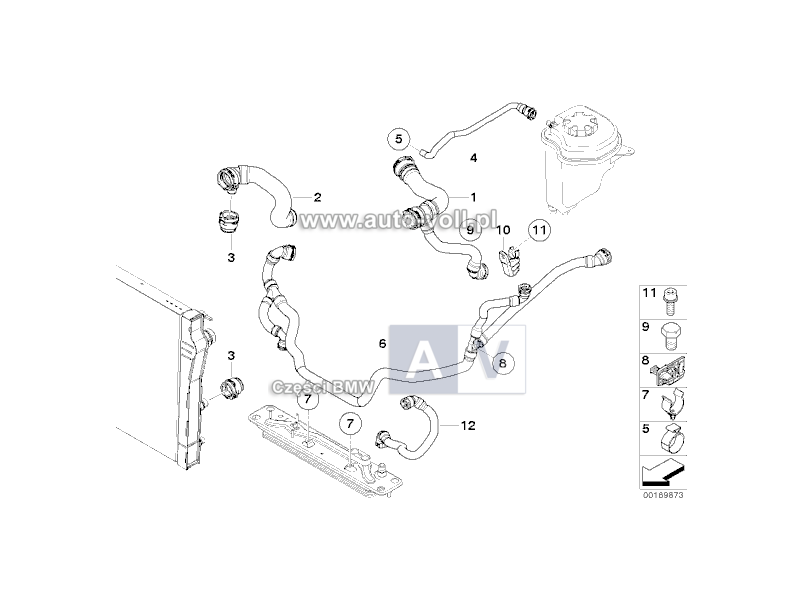 17127578703 Przewód ukł. chłodzenia BMW E70N E71 X5 X6 35iX 40iX ...