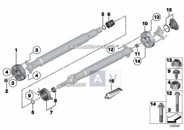 26117546426 Przegub elast. wału BMW E60 E63 E81 E87 F01 F10 F07 123d ...