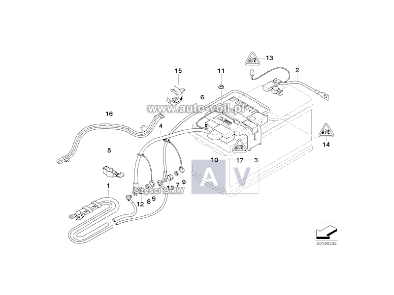 61129123571 Przewód IBS BMW E90 E91 E92 E93 318 320 328 330 335 ...