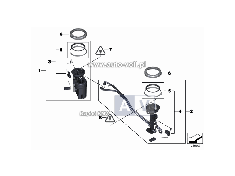 16117195470 Zespół pompujący z czujn. poz., lewy - 16117195470 - Części ...