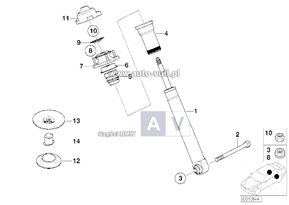 33531093786 Podkładka sprężyny tył górna BMW E39 touring E53 X5 3,0d 3 ...