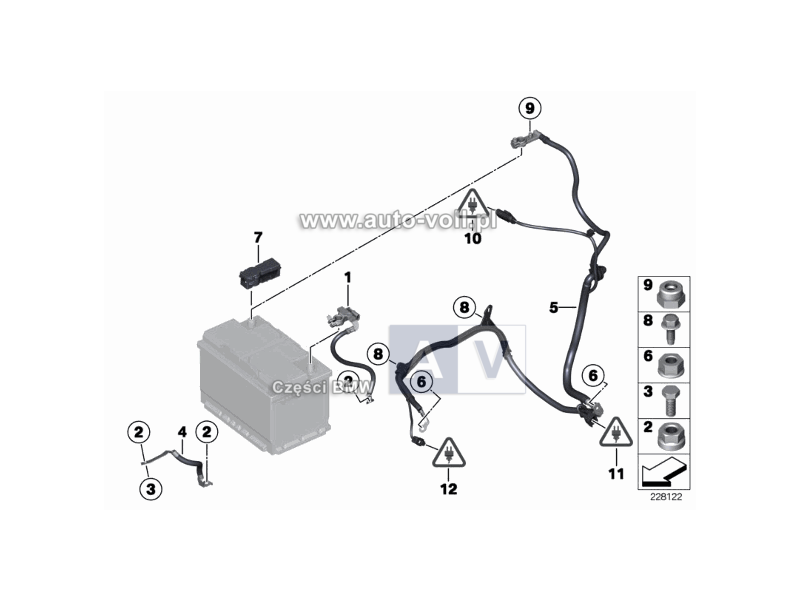 12427603567 Przewód akumulatora minus IBS BMW E60 E61 E70 X5 E71 X6 E93 ...